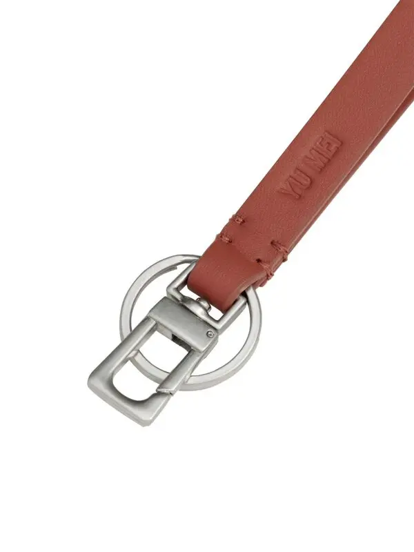 YU MEI Logo-debossed Leather Keyring - Red