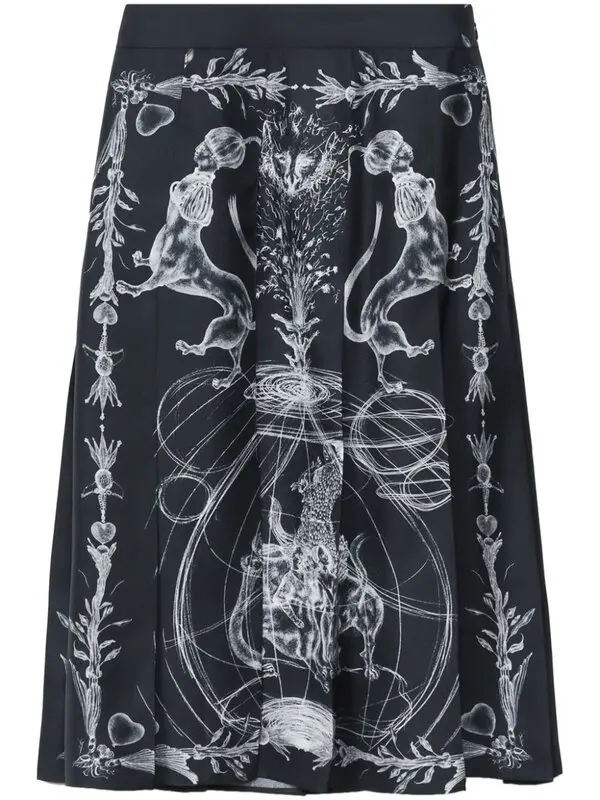 Fabiana Filippi Printed Silk Skirt - Blue
