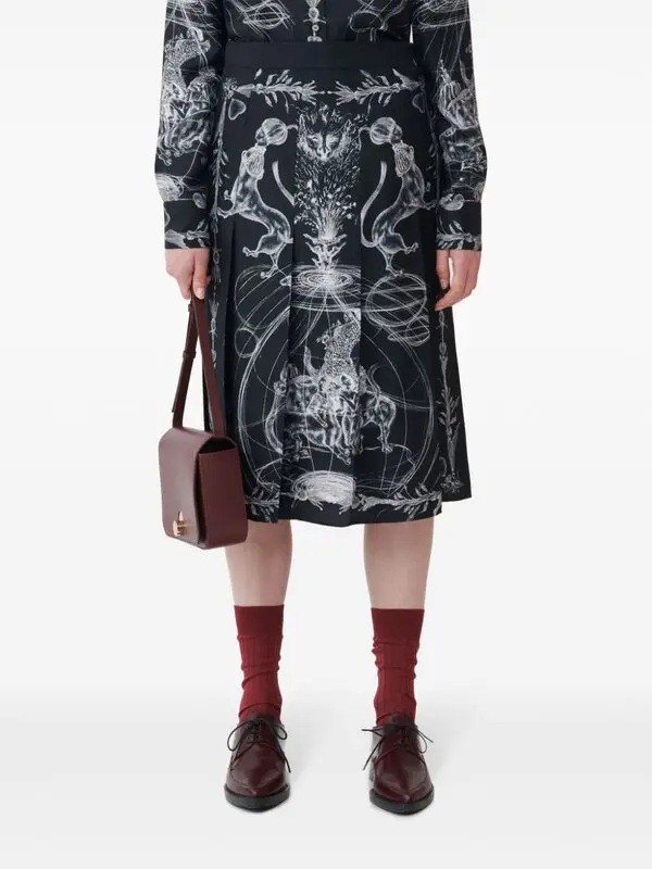 Fabiana Filippi Printed Silk Skirt - Blue