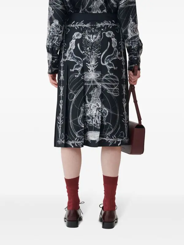 Fabiana Filippi Printed Silk Skirt - Blue