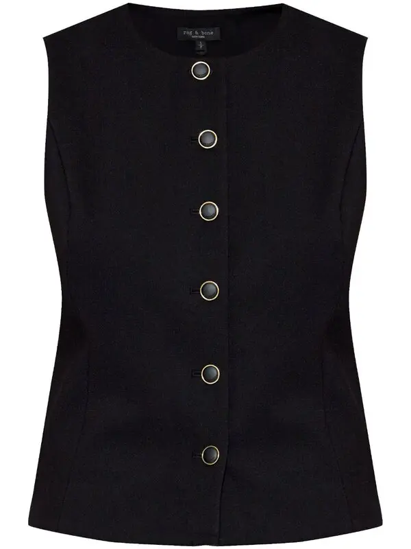 Rag & Bone Irina Ponte Waistcoat - Black