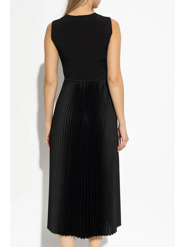 theory pleat skirt midi dress Theory Long Sleeve Pleat Midi Dress