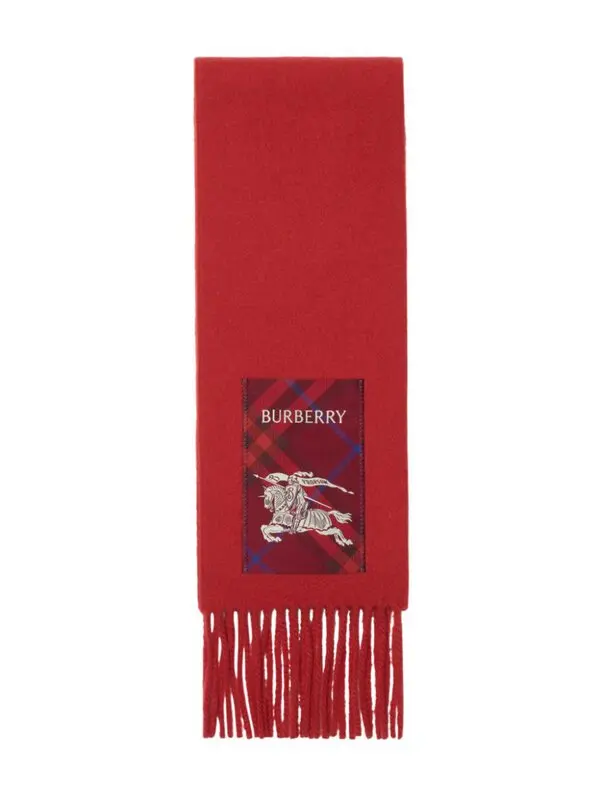 Burberry Check-label Cashmere Scarf - Red