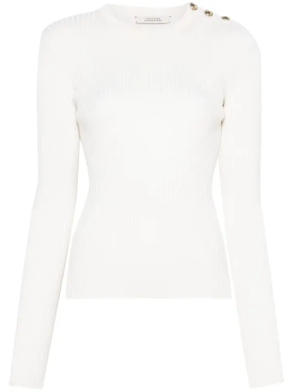 Dorothee Schumacher Buttoned-shoulder Sweater - White
