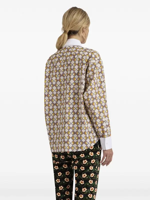 La DoubleJ Geometric-print Shirt - Neutrals