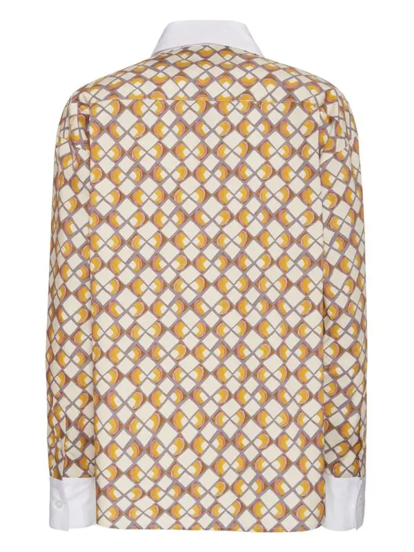 La DoubleJ Geometric-print Shirt - Neutrals