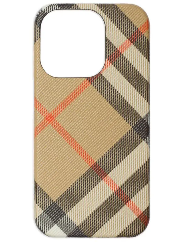 Burberry Check Iphone 15 Pro Case - Neutrals