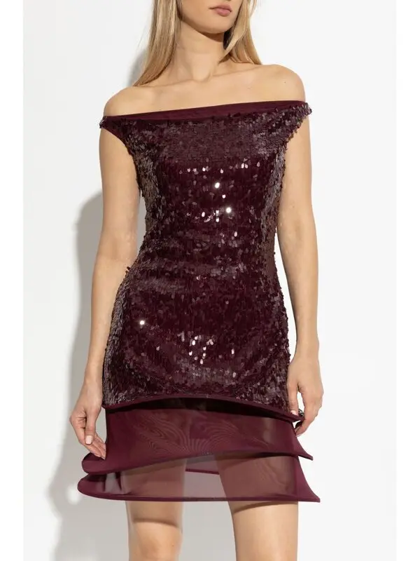 Tory Burch Sequin Dress - Red | Editorialist