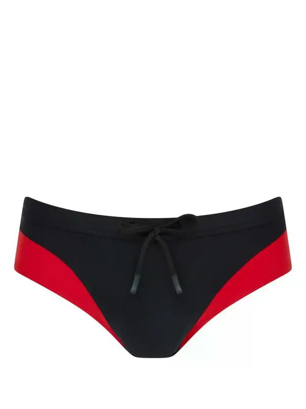 LET'S SWIM Logo-print Swim Shorts - Black