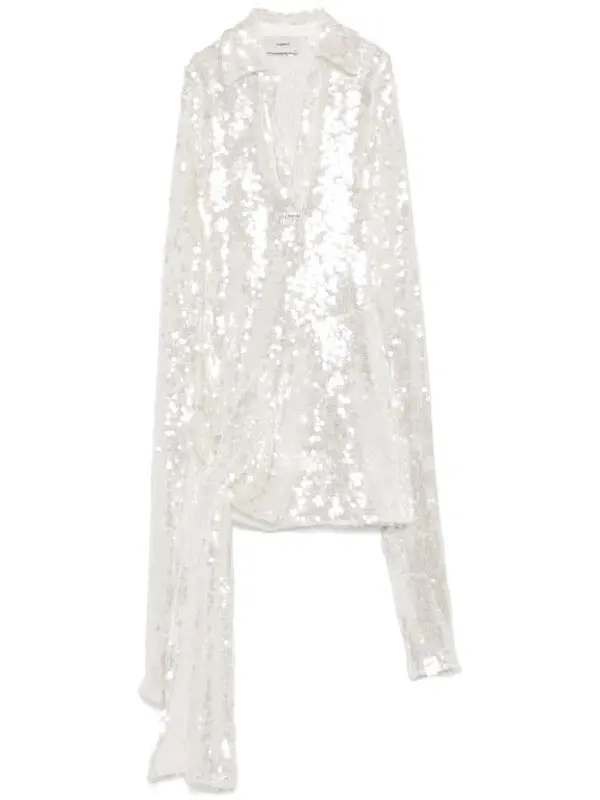Coperni Knotted Sequin Mini Dress