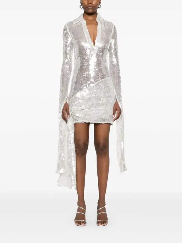 Coperni Knotted Sequin Mini Dress
