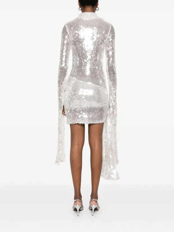 Coperni Knotted Sequin Mini Dress