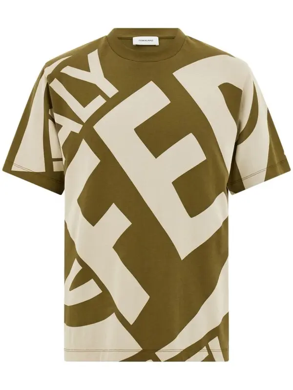 FERRAGAMO Graphic Print T-shirt - Green