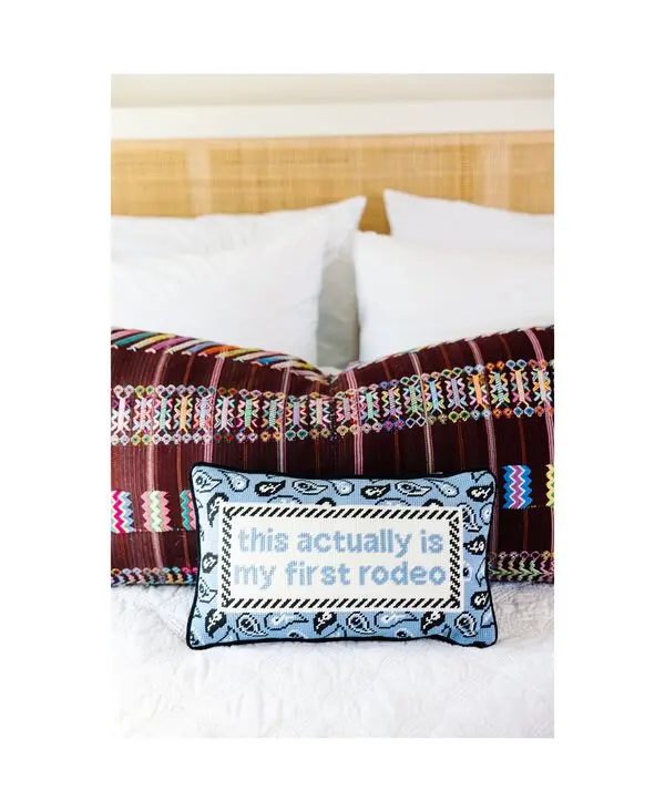 FURBISH First Rodeo Needlepoint Pillow, 15 X 9