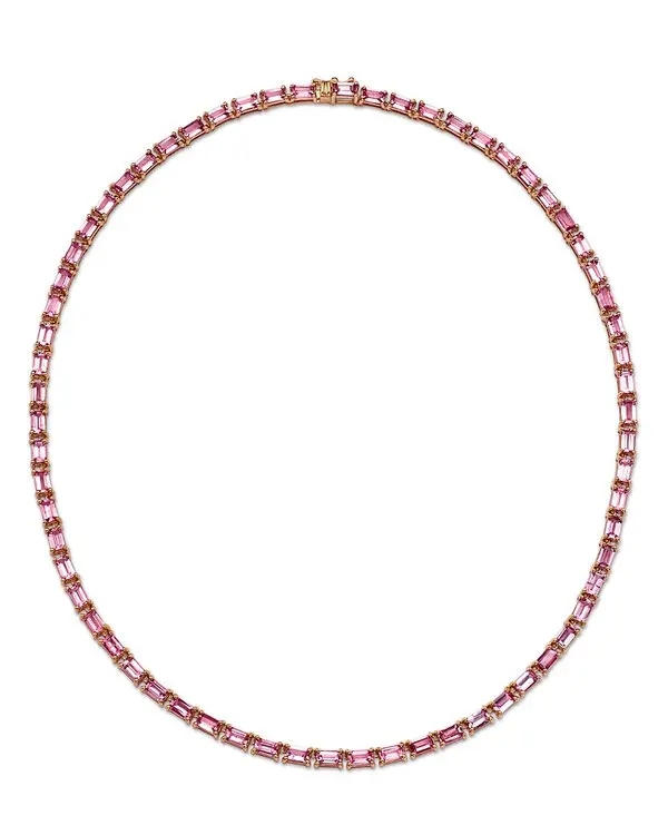 Bloomingdale'S Sapphire Tennis Necklace - Pink