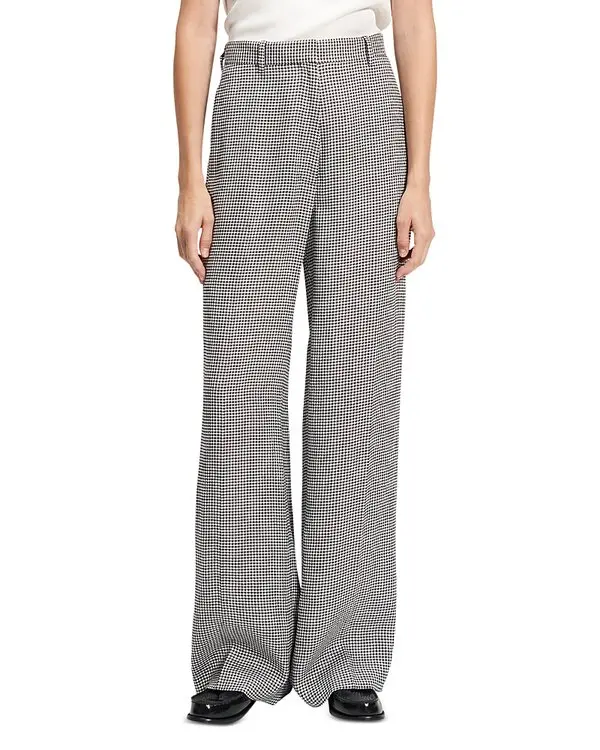 Theory Houndstooth High Waisted Trousers