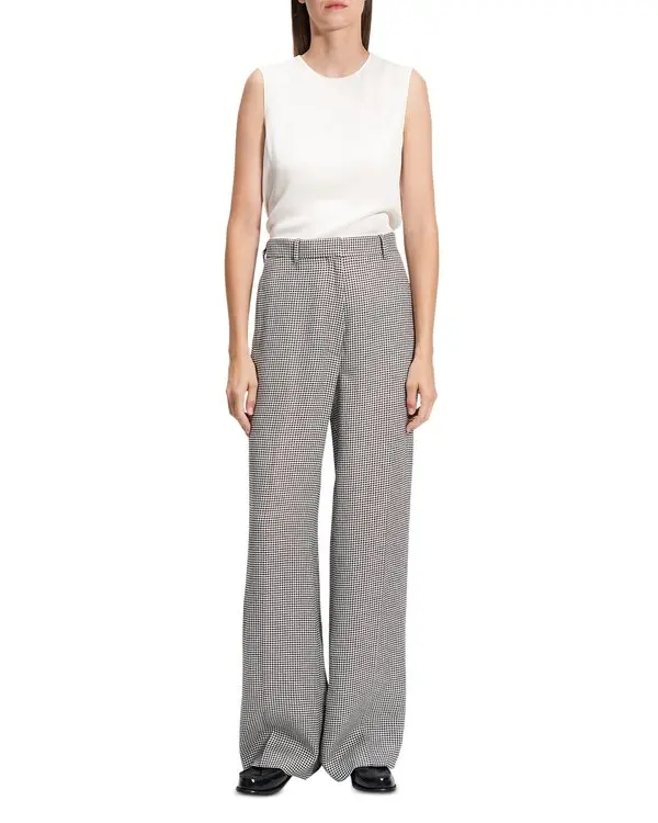 Theory Houndstooth High Waisted Trousers