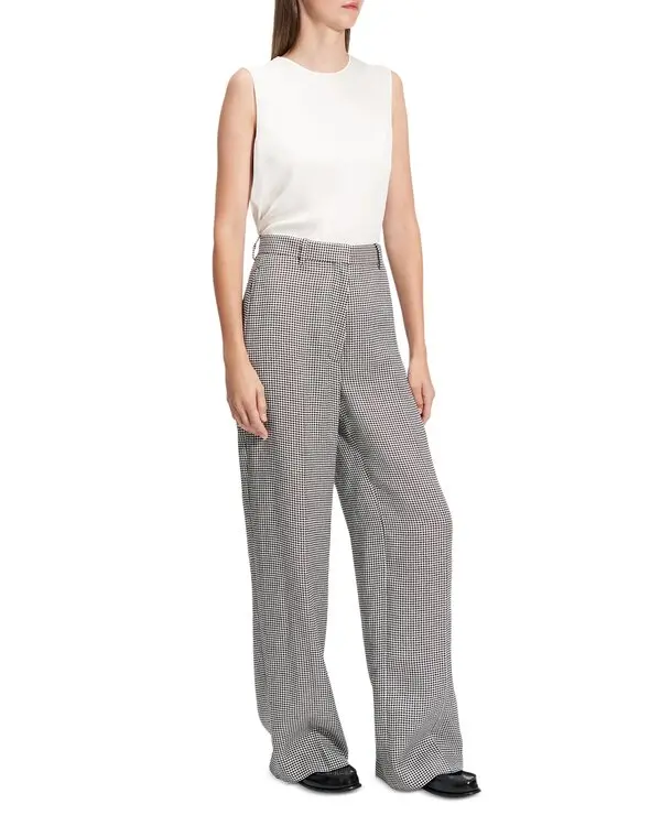 Theory Houndstooth High Waisted Trousers