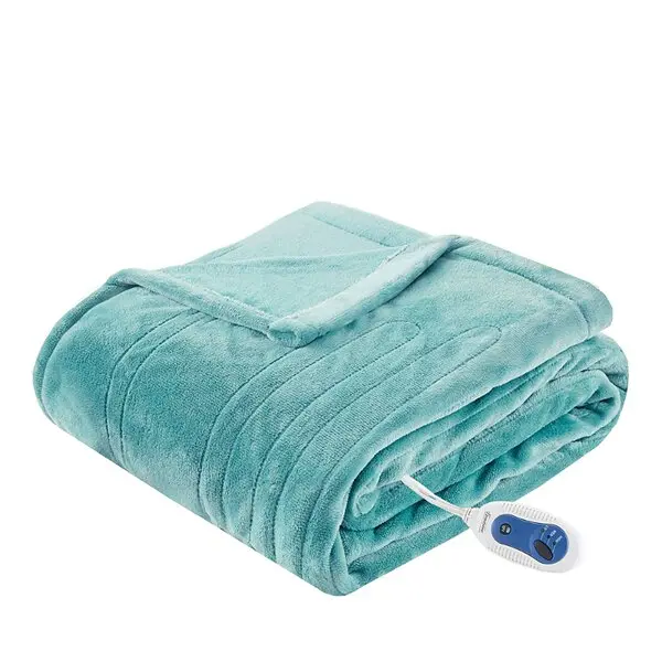 BEAUTYREST Plush Heated Throw, 60 X 70 - Aqua