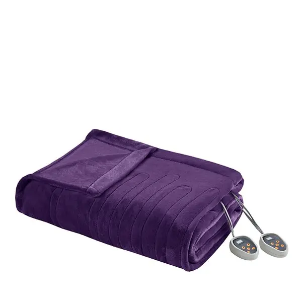 BEAUTYREST Plush Heated Blanket, King - Purple