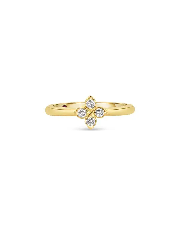 Roberto Coin 18k Yellow Love In Verona Diamond Flower Ring - Gold