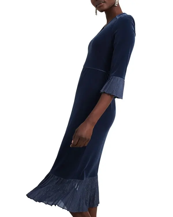HOBBS LONDON Mary Velvet Midi Dress