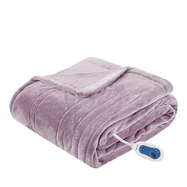 BEAUTYREST Plush Heated Throw, 60 X 70 - Lavender