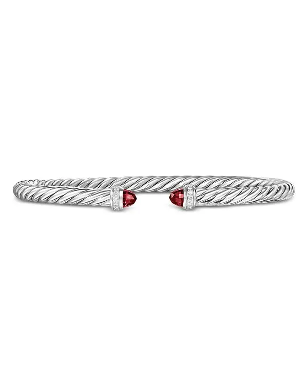 David Yurman Cable Spira Flex Bracelet - Garnet/silver