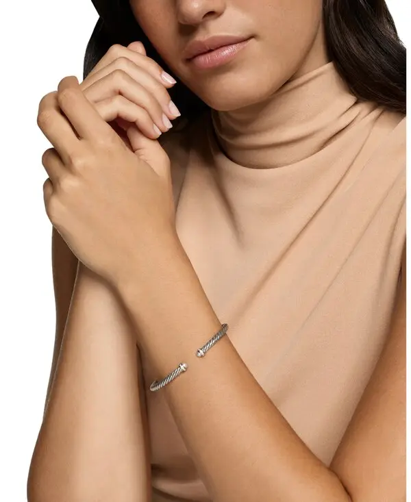 David Yurman Cable Spira Flex Bracelet - Pearl/silver