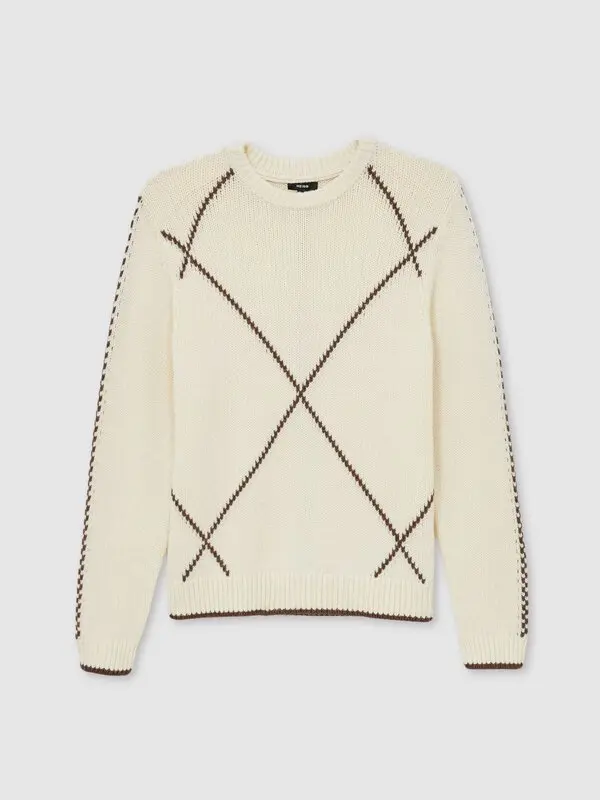 REISS Parvey Wool-blend Embroidered Jumper