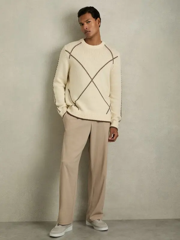 REISS Parvey Wool-blend Embroidered Jumper
