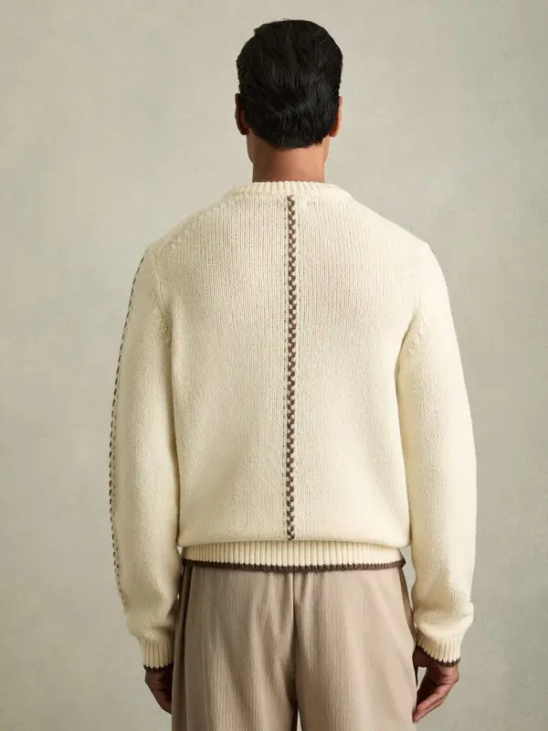 REISS Parvey Wool-blend Embroidered Jumper