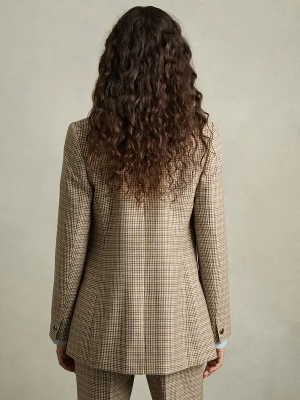 REISS Vida Wool Houndstooth-check Blazer