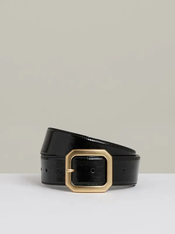 REISS Edna Suede Belt - Black