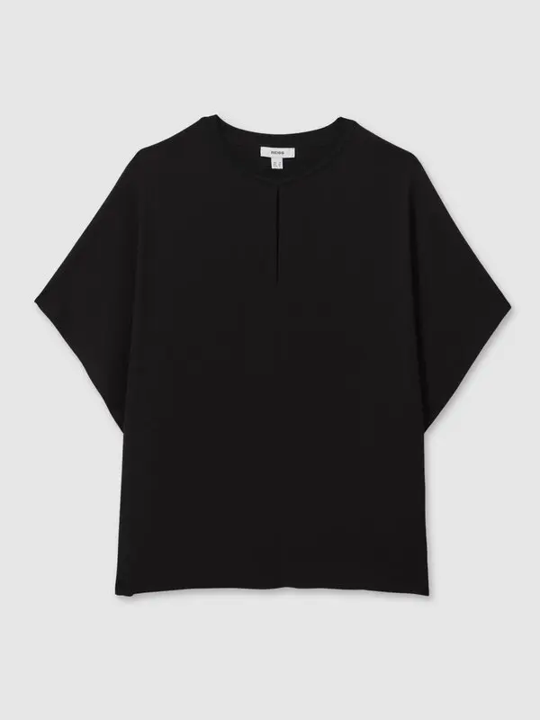 REISS Tania Draped-sleeve Top