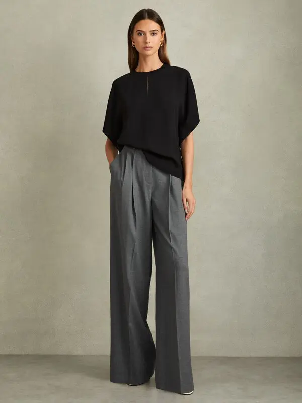 REISS Tania Draped-sleeve Top