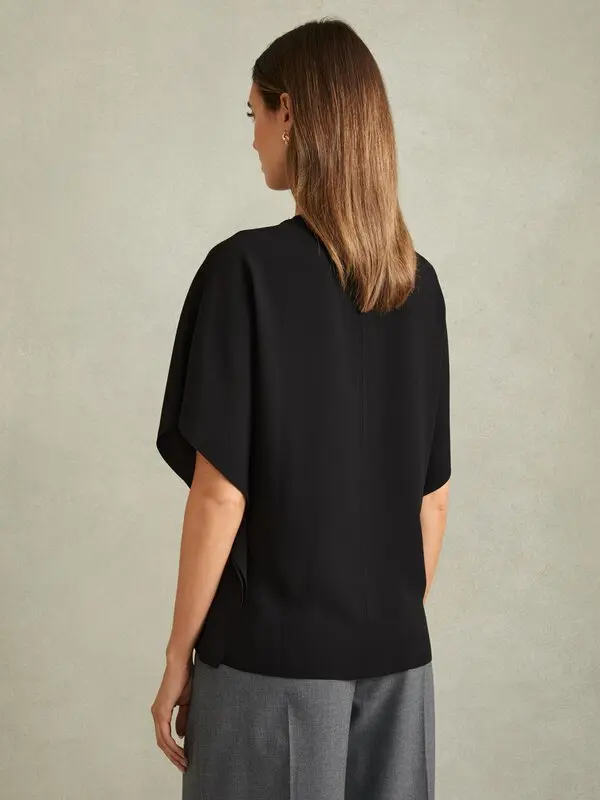 REISS Tania Draped-sleeve Top