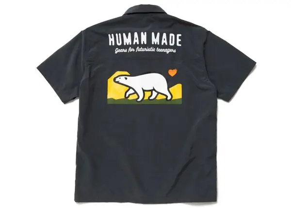 HUMAN MADE Polar Bear Camp Shirt - Charcoal