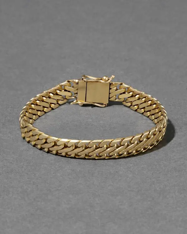 Alexis Bittar Vintage 1980s Etched Heavyweight Link Bracelet - Gold