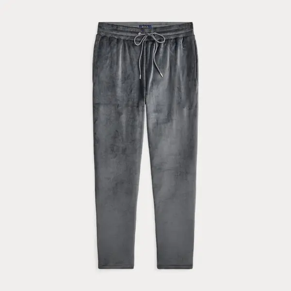 Ralph Lauren Plush Velour Pajama Pant - Grey/black