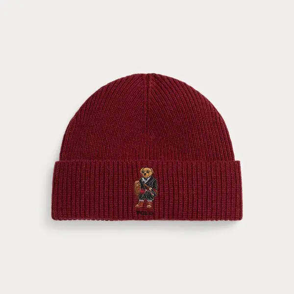 Ralph Lauren Polo Bear Rib-knit Beanie - Holiday Red