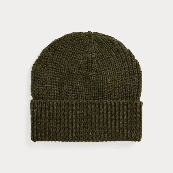Ralph Lauren Rib-knit Cashmere Beanie - Forest Night