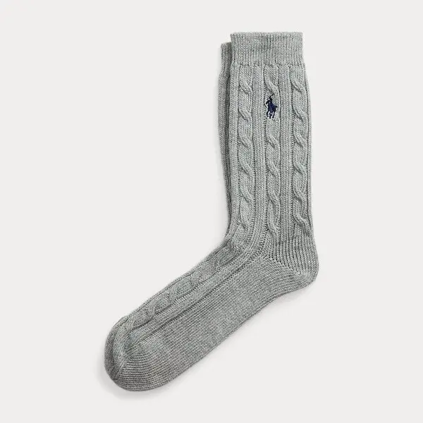 Ralph Lauren Cable-knit Crew Socks - Andover Heather
