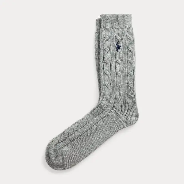 Ralph Lauren Cable-knit Crew Socks - Andover Heather