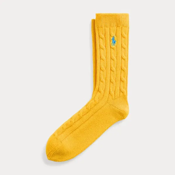 Ralph Lauren Cable-knit Crew Socks - Faded Yellow