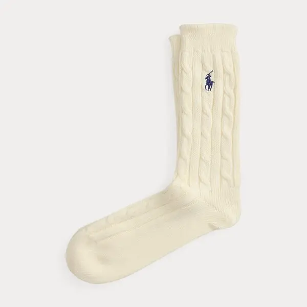 Ralph Lauren Cable-knit Crew Socks - Ivory