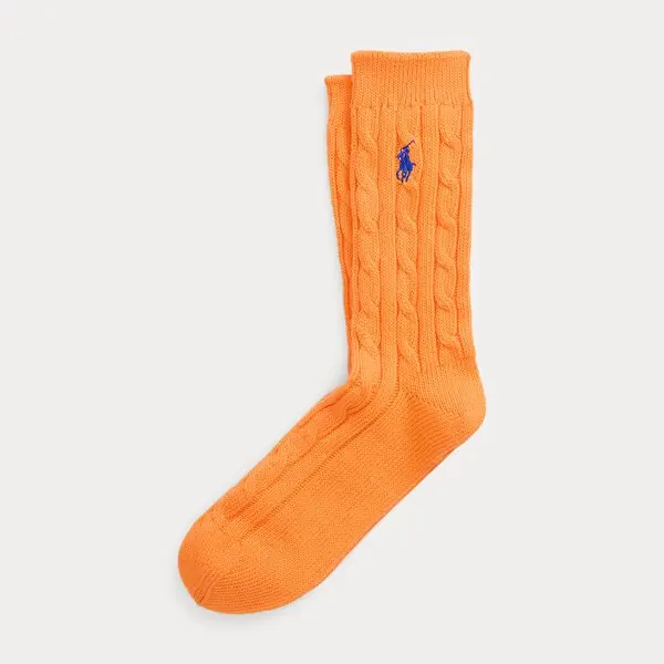 Ralph Lauren Cable-knit Crew Socks - Orange