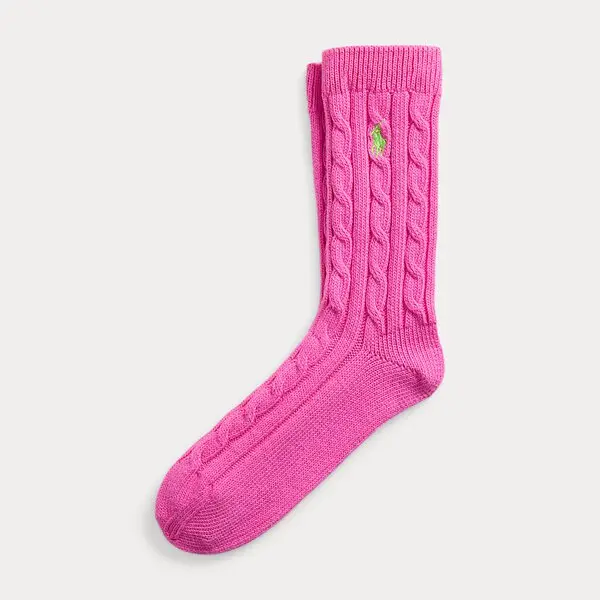 Ralph Lauren Cable-knit Crew Socks - Pink