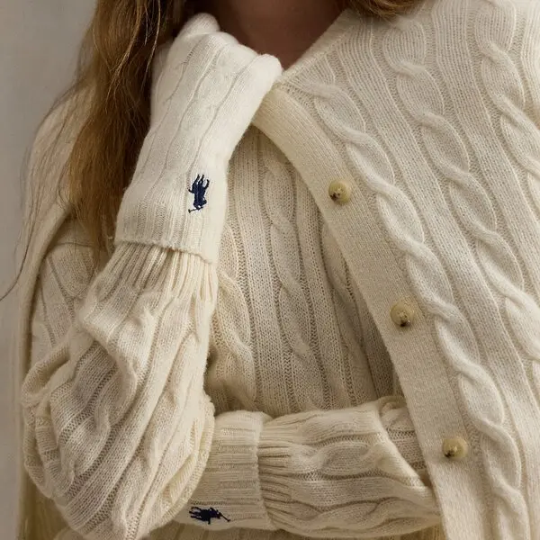 Ralph Lauren Cable-knit Wool-cashmere Gloves - Cream