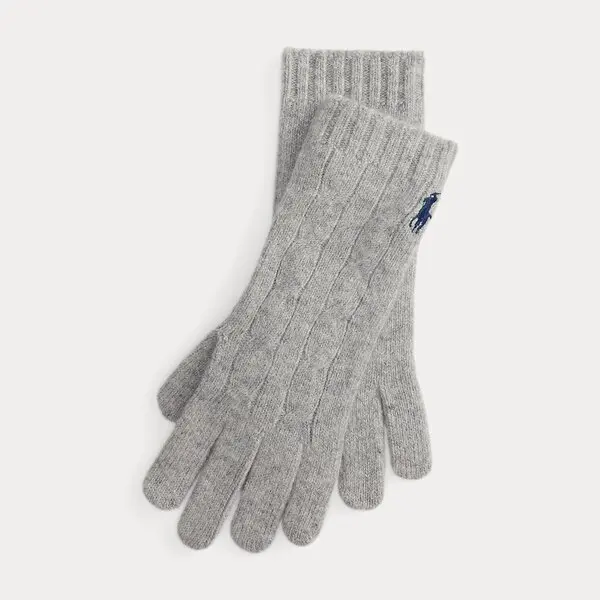 Ralph Lauren Cable-knit Wool-cashmere Gloves - Soft Grey